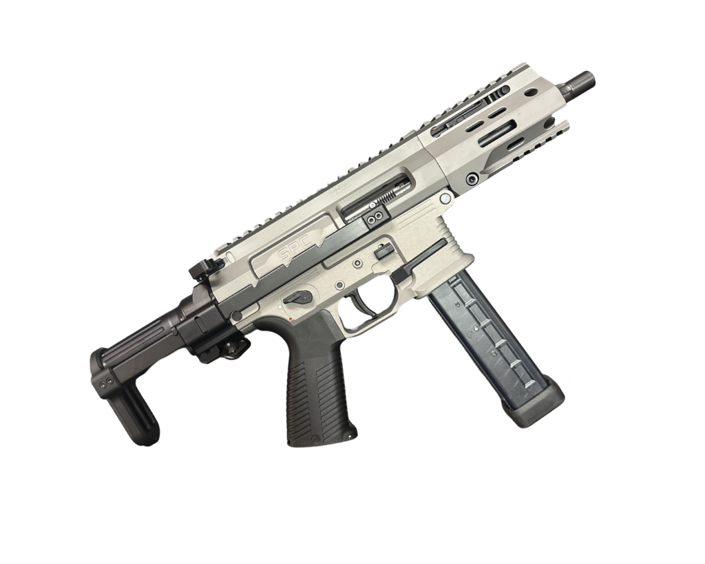 B&T Swiss Grey Anodized SPC9 PDW SBR – Axarms